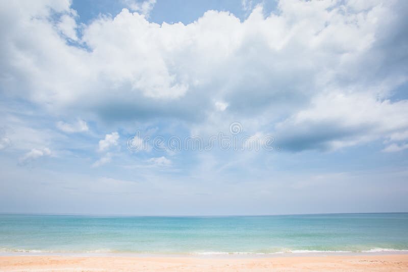 Landscape of Sea and Beach with Blue Sky Stock Photo - Image of ...