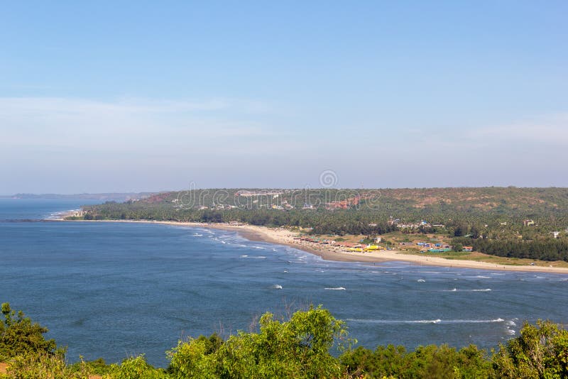 Landscape of the Sea and the Beach. View of Morjim Beach Stock Image ...