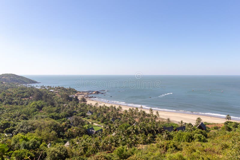 Landscape of the Sea and the Beach. View of the Vagator Beach Stock ...