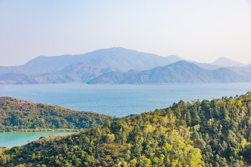 Landscape, sea, and forest stock image. Image of grass - 85677481