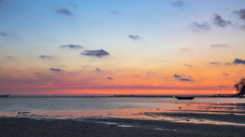 Landscape of sea at sunset stock image. Image of crop - 142651987