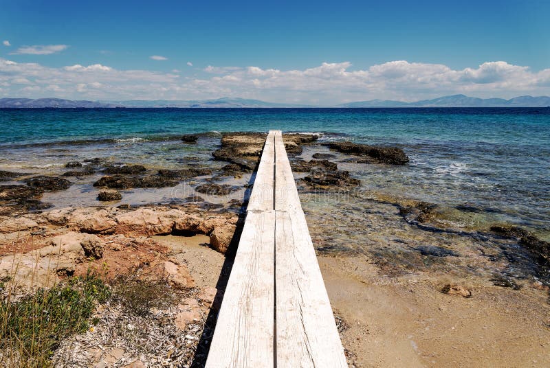 Landscape of Sea with Walkway Stock Image - Image of background, ocean ...