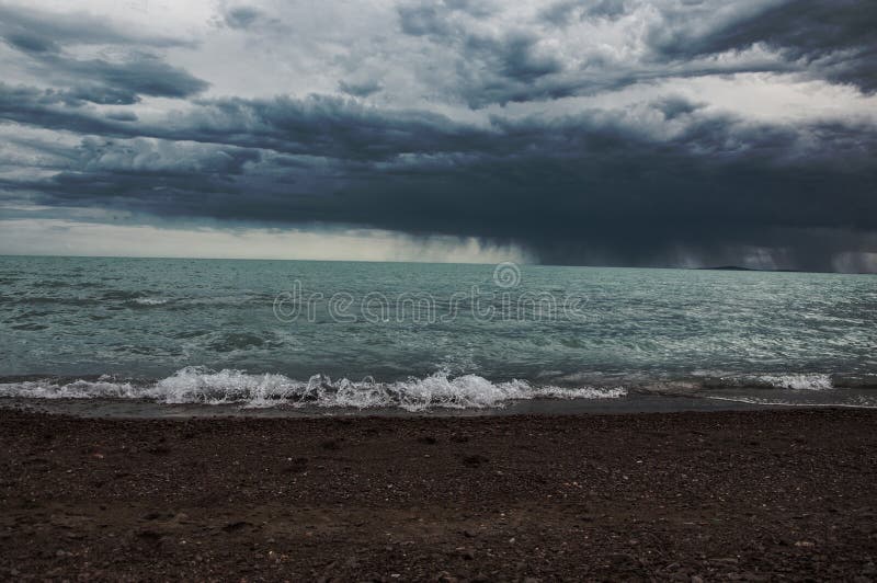 Dramatic Sea, Natural Landscape with Clouds and Sea Surface Stock Photo ...