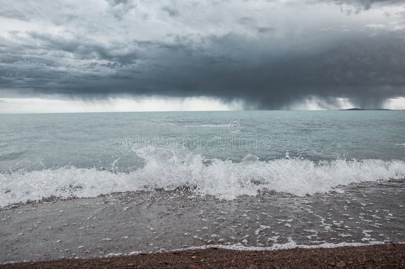 Dramatic Sea, Natural Landscape with Clouds and Sea Surface Stock Photo ...