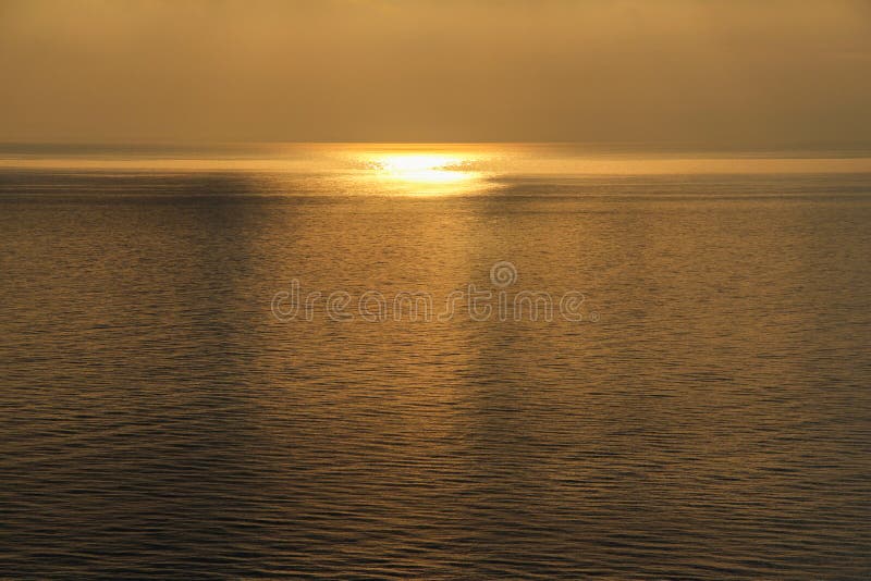 Landscape - the Setting Sun is Reflected in the Sea Water Stock Image ...