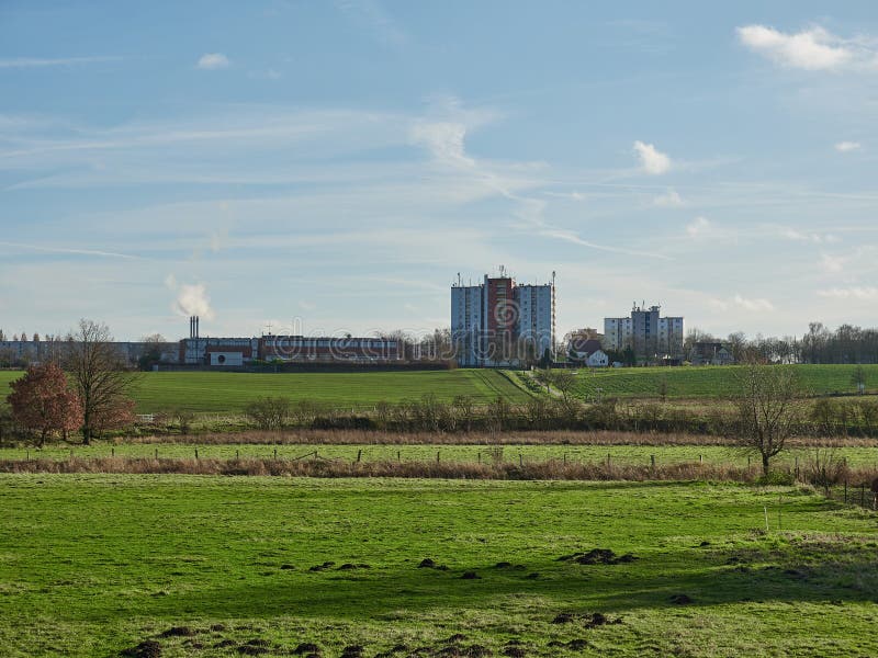 Landscape Shot with Large Buildings in the Background Stock Photo ...