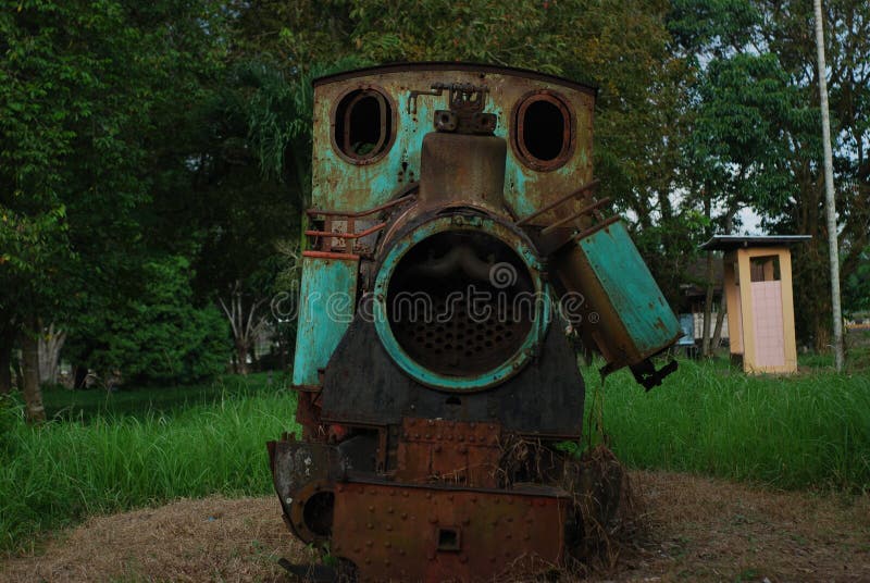Landscape Shot of an Old Rusty Abandoned Train Front Stock Image ...