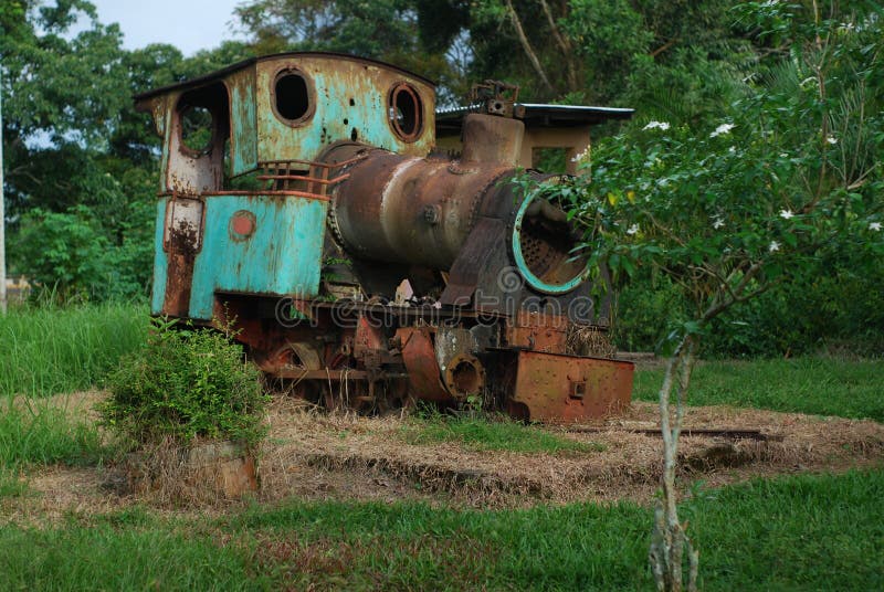 Landscape Shot of an Old Rusty Abandoned Train Front Stock Image ...