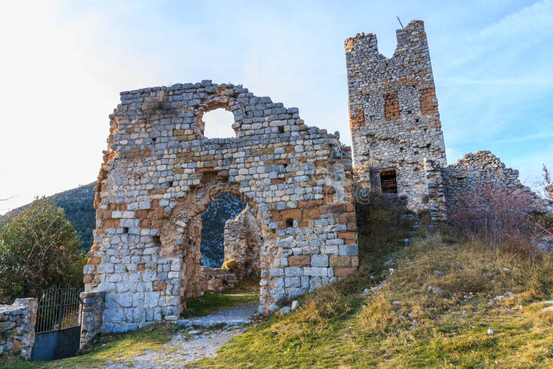 Landscape Shot of Ruins of a Castle in a Rural Area Stock Photo - Image ...