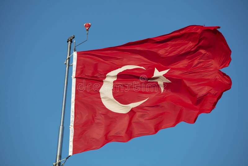 Landscape Shot of the Turkey Flag Stock Photo - Image of flying ...