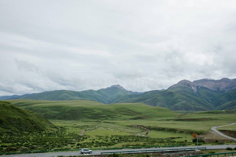 Landscape on the Sichuan Highway in China Stock Image - Image of luhuo ...