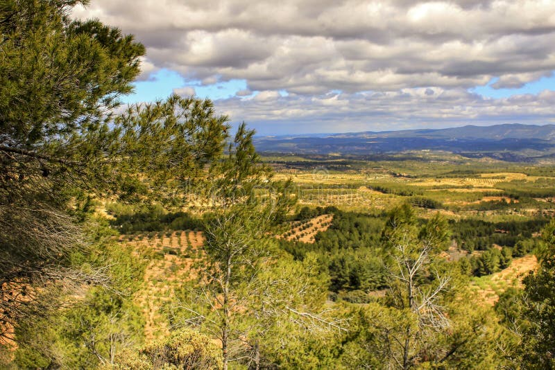 Landscape of the Sierra of Utiel Requena in Valencia, Spain Stock Photo ...