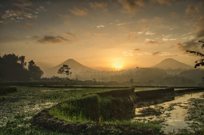 Landscape stock photo. Image of java, sunrise, sindoro - 120419704
