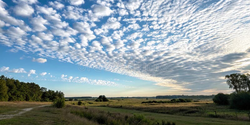 Landscape - Sky with Clouds Pattern Stock Illustration - Illustration ...