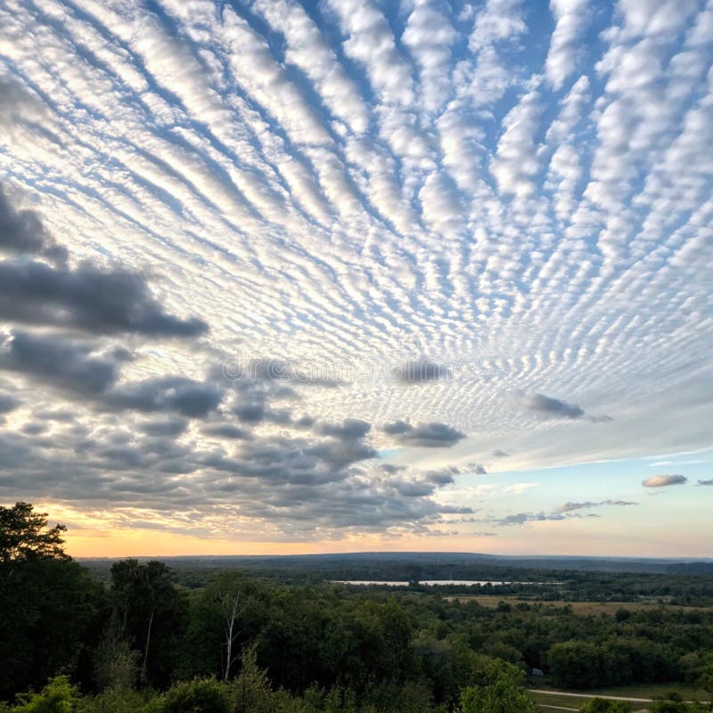 Landscape - Sky with Clouds Pattern Stock Illustration - Illustration ...