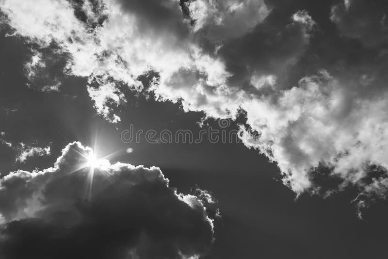 Landscape with Sky, Storm Clouds and Sun Stock Image - Image of people ...