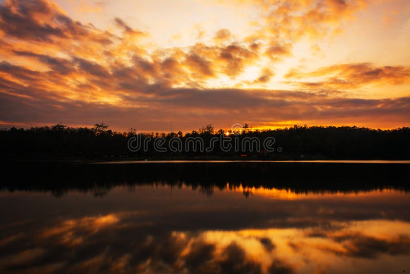 Landscape of Sky and Reflection of Water Stock Photo - Image of cloud ...