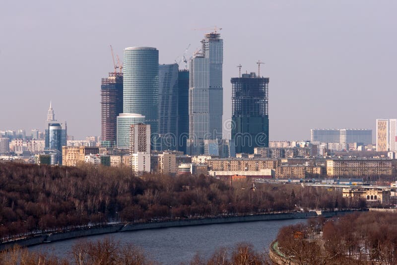 Landscape With Skyscraper Building Stock Photo - Image of blue ...