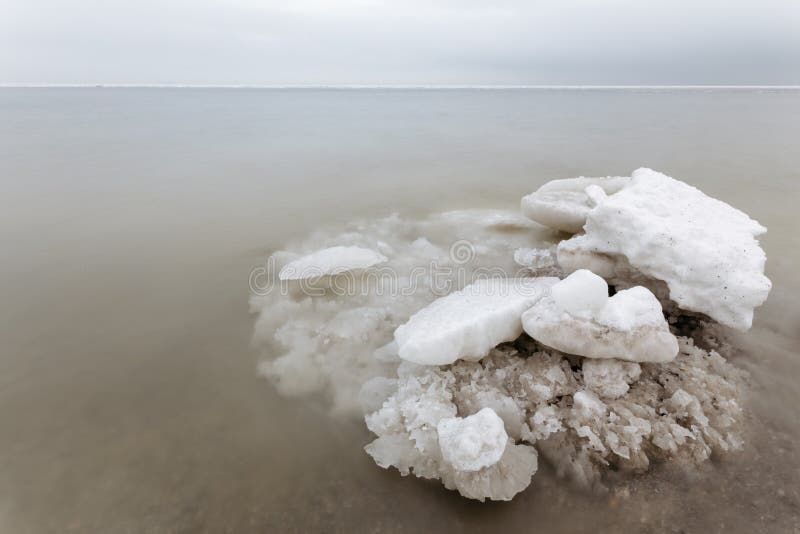 Landscape of a Small Formation of Ice in Clear Sea Stock Photo - Image ...