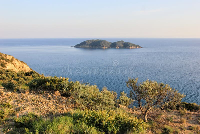 Landscape of a Small Island Stock Image - Image of green, landscape ...