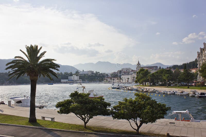 Landscape with a Small Seaside Town Stock Image - Image of city, grass ...
