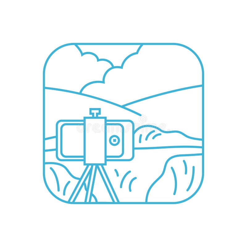 Landscape and Smartphone, Outdoor Vlog Recording Stock Vector ...
