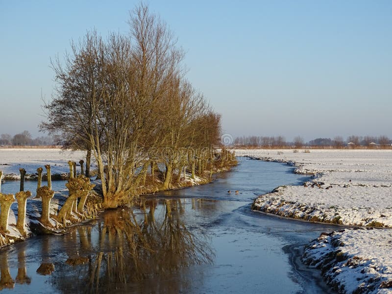 Landscape in Snow on a Winter Day Stock Photo - Image of nature, snow ...