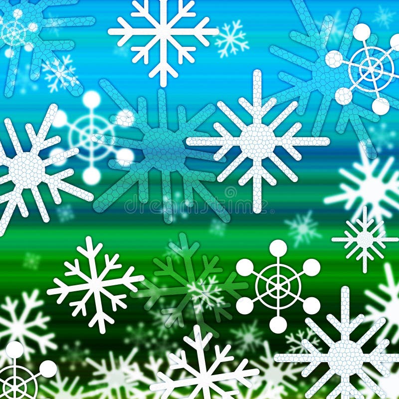 Landscape Snowflakes Background Shows Winter December and Cold Stock ...