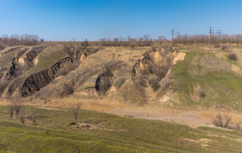 Soil erosion in Ukraine stock photo. Image of empty, early - 19267434