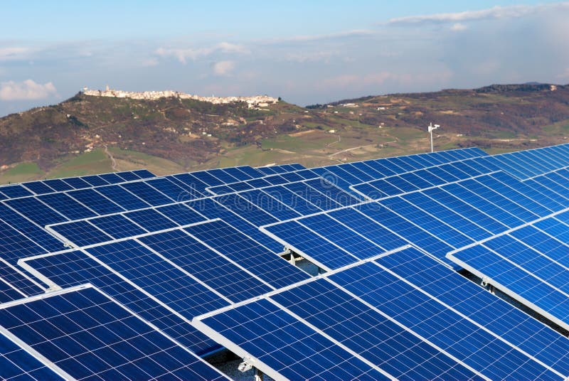 Landscape with Solar Panel Installation Stock Photo - Image of friendly ...