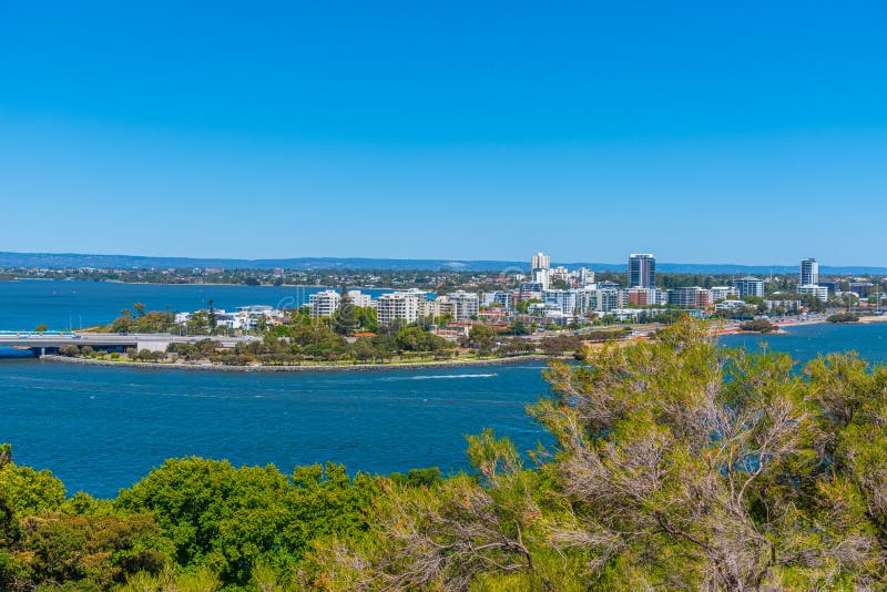 Landscape of South Perth in Australia Stock Photo - Image of promenade ...