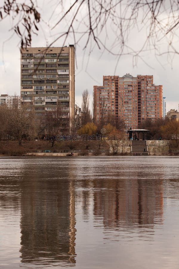 Landscape with Soviet Buildings Stock Photo - Image of architecture ...