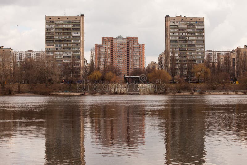 Landscape with Soviet Buildings Stock Photo - Image of architecture ...