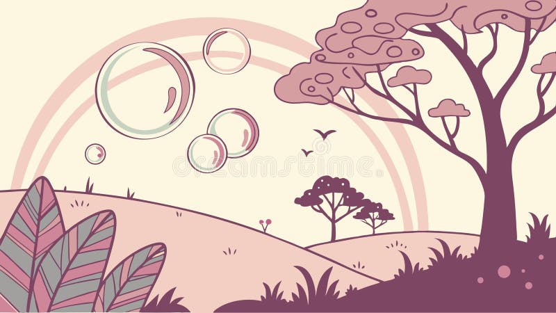 Landscape with Sparse Trees and Abstract Sky Vector Design Generative ...