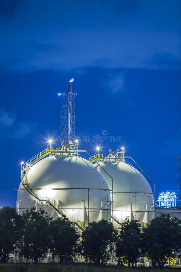 Sphere Gas Tank and Column Towers Stock Image - Image of petroleum ...