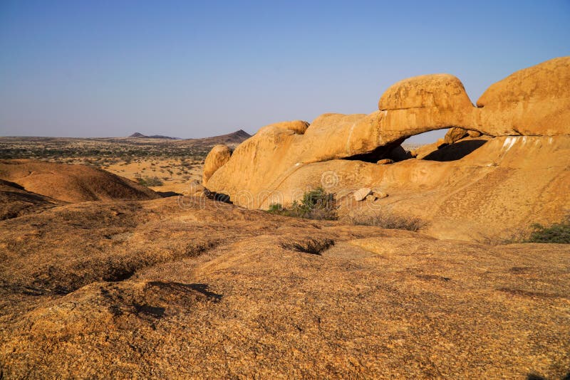 Landscape of the Spitzkoppe Granite Peaks in Namibia Stock Photo ...