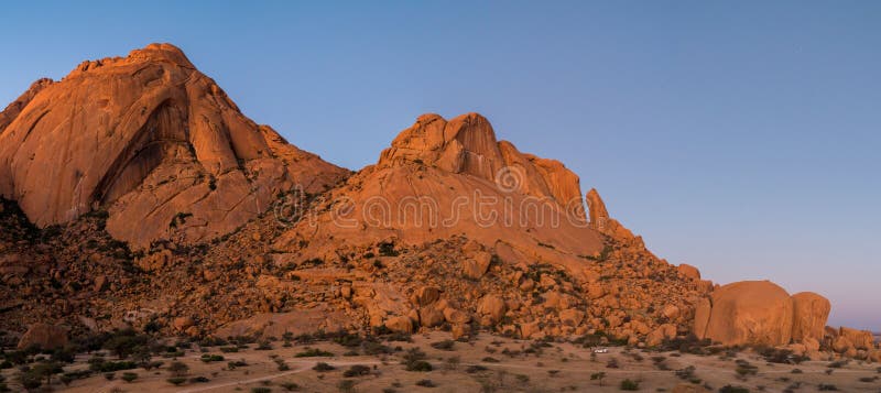 Landscape of the Spitzkoppe Granite Peaks in Namibia Stock Image ...
