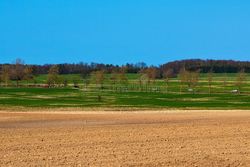 Landscape Spring Field Polish Stock Image - Image of spring, plateau ...