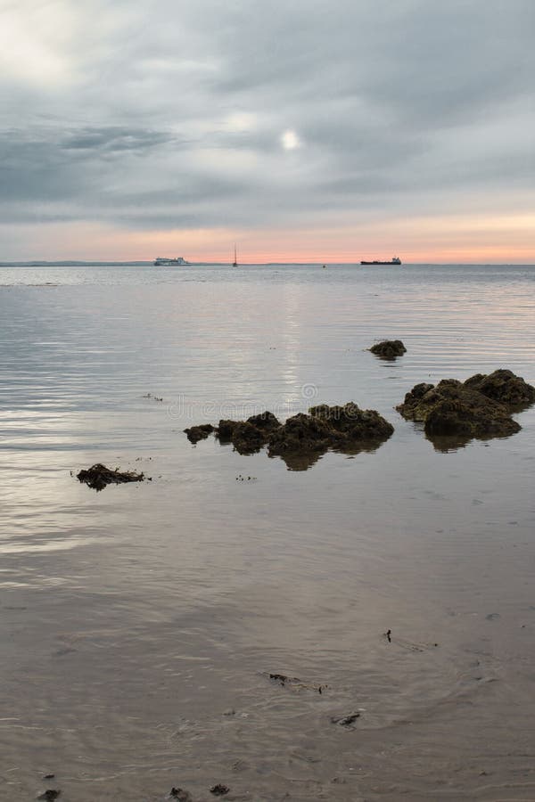 Landscape in St. Helens Beach, Isle of Wight Stock Photo - Image of ...