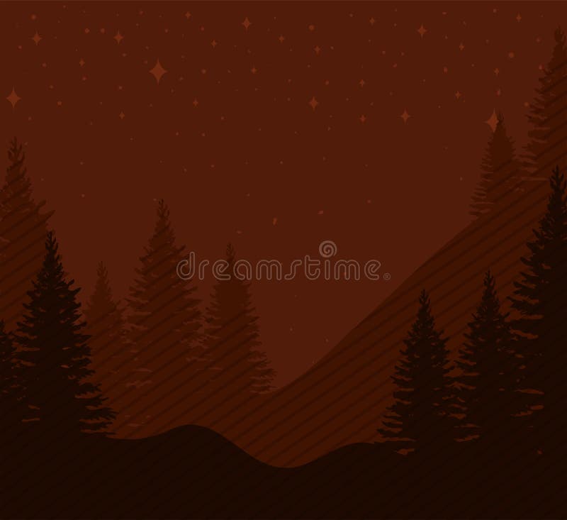 Landscape with stars stock vector. Illustration of mountain - 215956144
