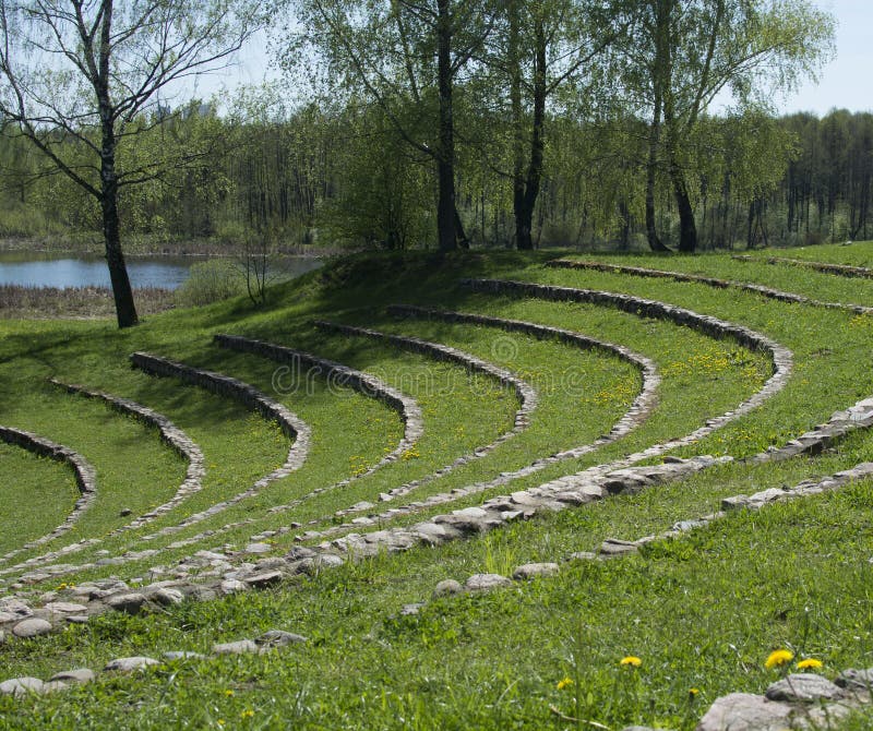 Landscape with a Stone Amphitheater Stock Photo - Image of minsk ...