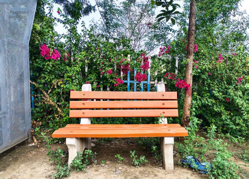 Landscape of a Stone Bench Empty at the Railway Station of the Villages ...