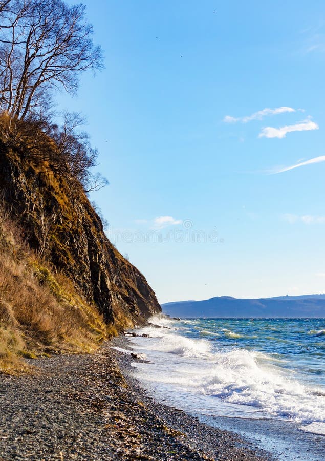 Landscape Stone Coast and Sea Stock Image - Image of beautiful, fresh ...