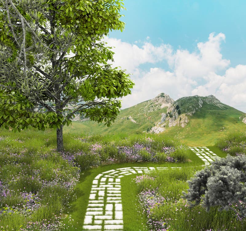Stone Path, Landscape Design Element, Pathway Cover, Top View Vector ...