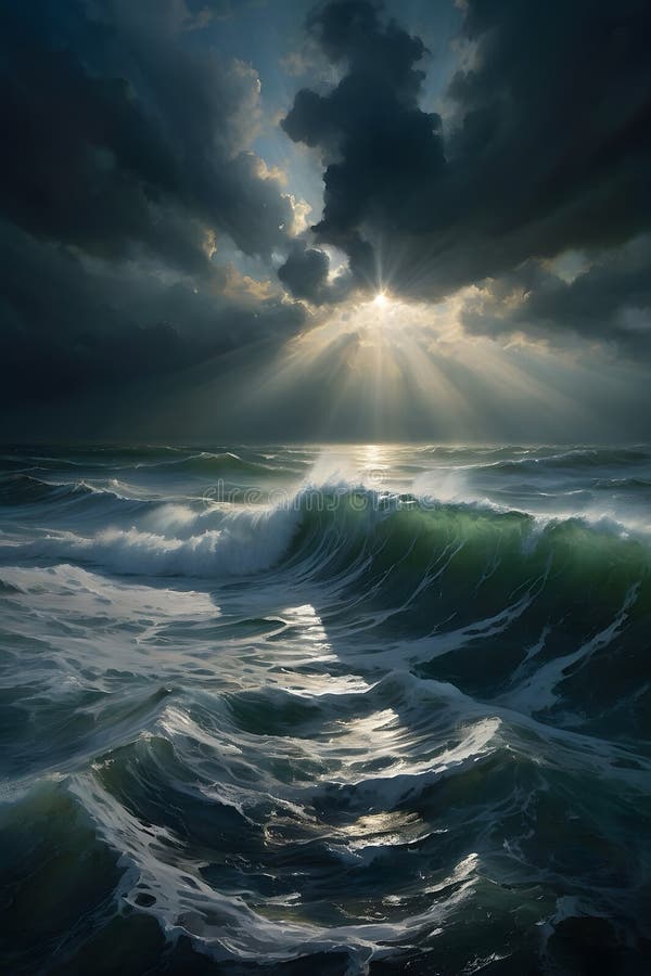 Landscape of a stormy sea stock photo. Image of cyclone - 316292904