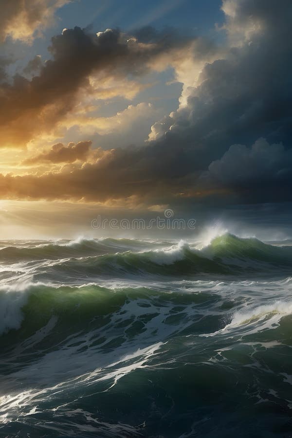 Landscape of a stormy sea stock photo. Image of cyclone - 316293048