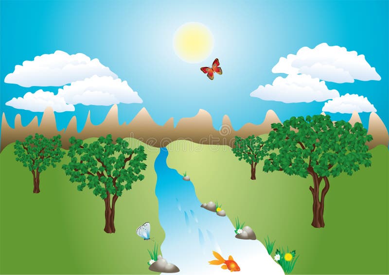 Cartoon Landscape Stream Stock Illustrations – 1,853 Cartoon Landscape ...