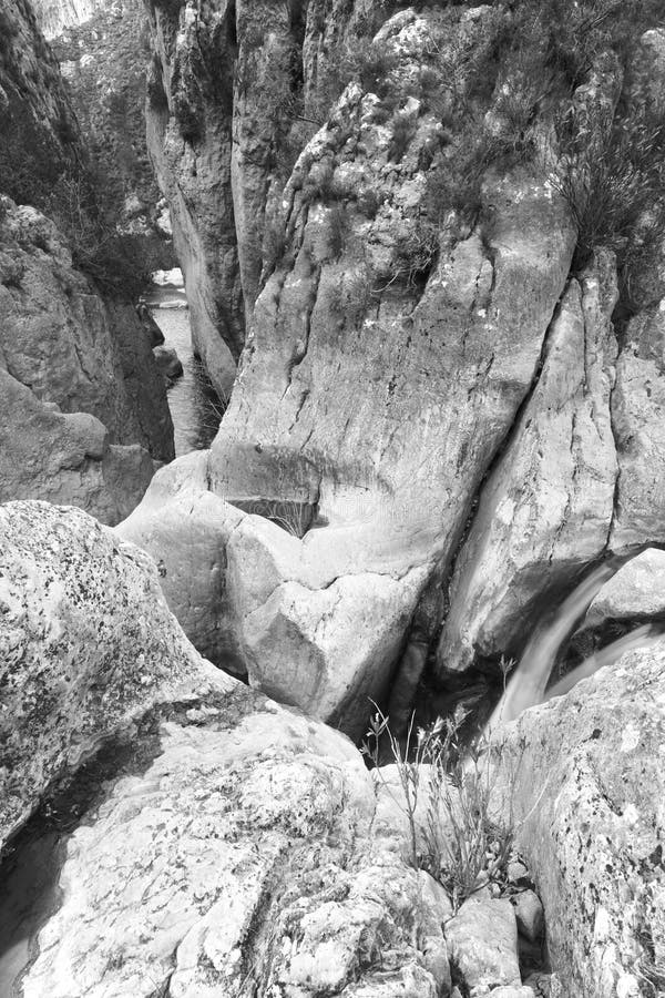 Landscape with Stream between Rocks in Alicante, Spain Stock Photo ...