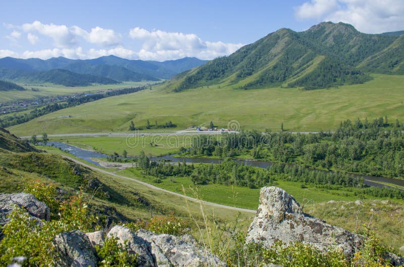 Landscape Summer in Mountains Altai Russia the Top View Stock Image ...