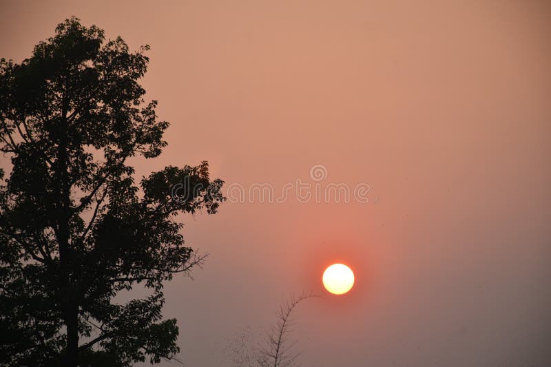 Landscape of Sun Falling in Sunset on the Mountain at Thailand Stock ...